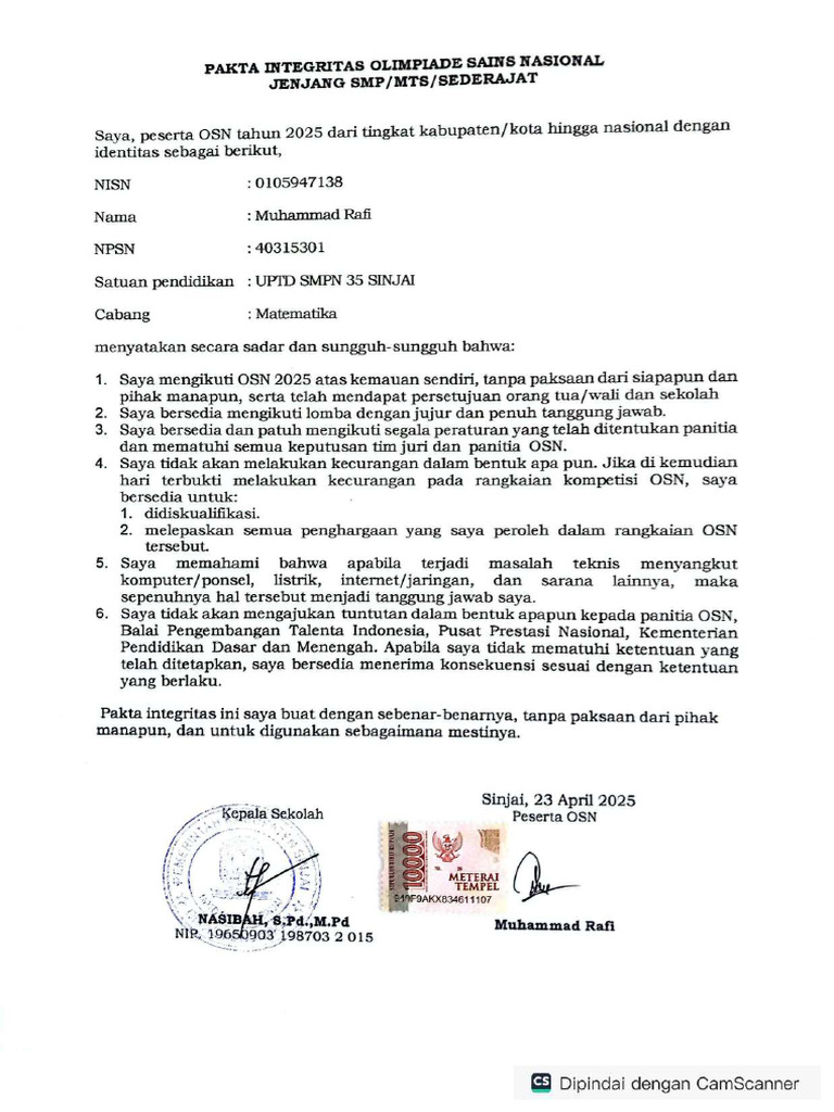 Fakta Integritas Muhammad Rafi-2 - Compressed | PDF