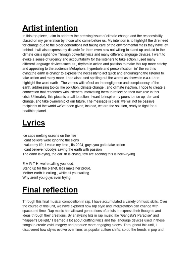 Music Final submission (1) | PDF | Hip Hop Music | Rapping