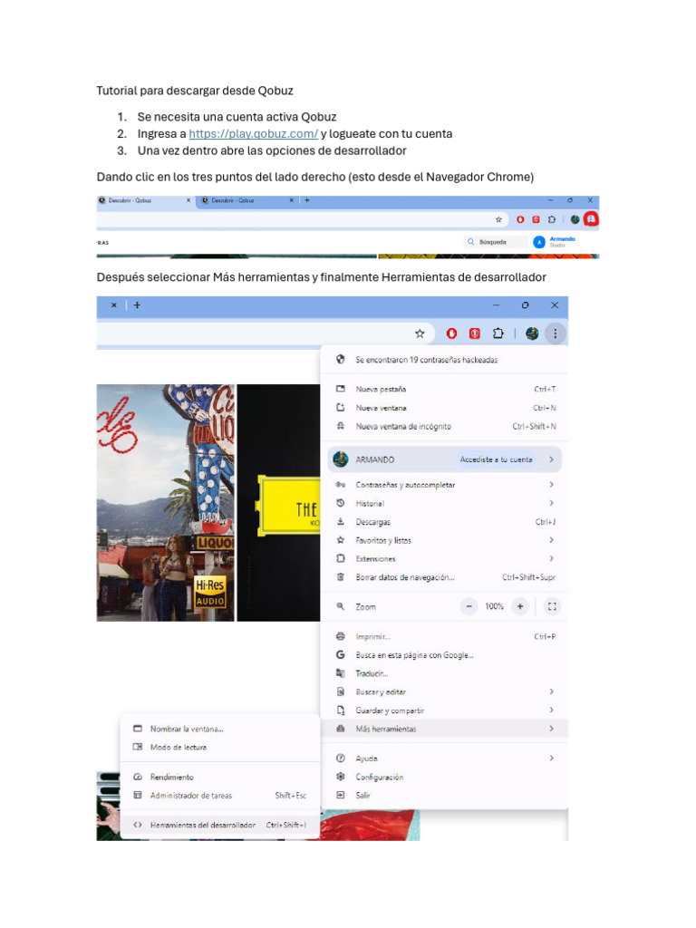 Tutorial para Descargar Desde Qobuz | PDF