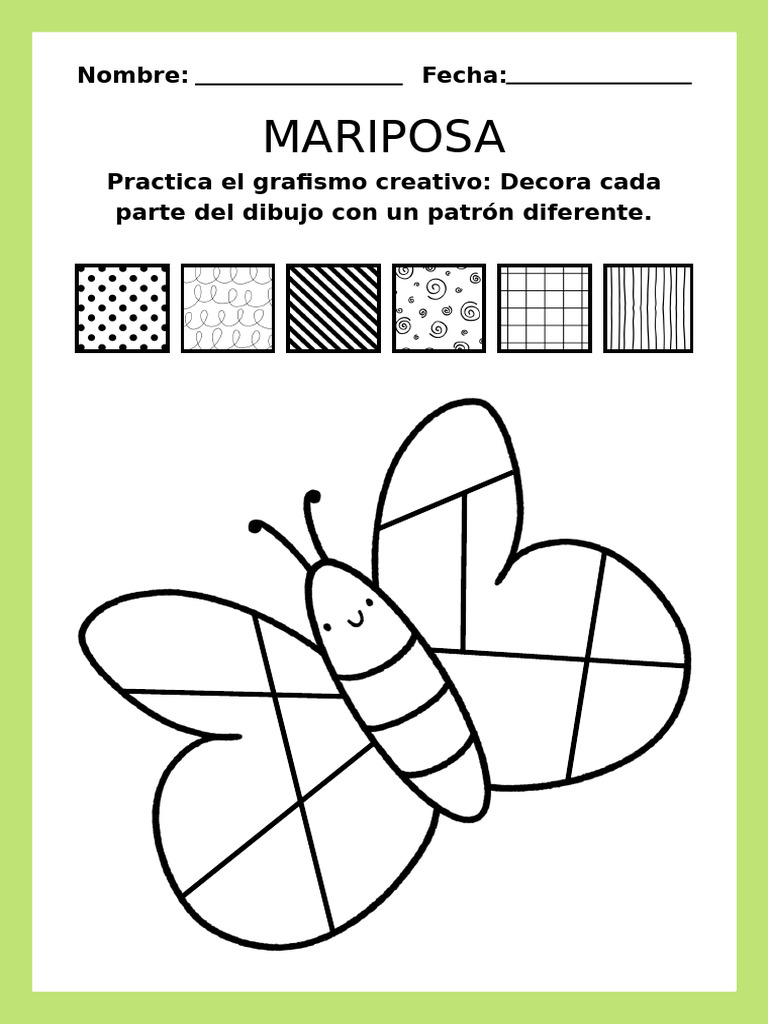 Hoja de Ejercicios de Grafismo Creativo Sobre Primavera Ilustrativo ...