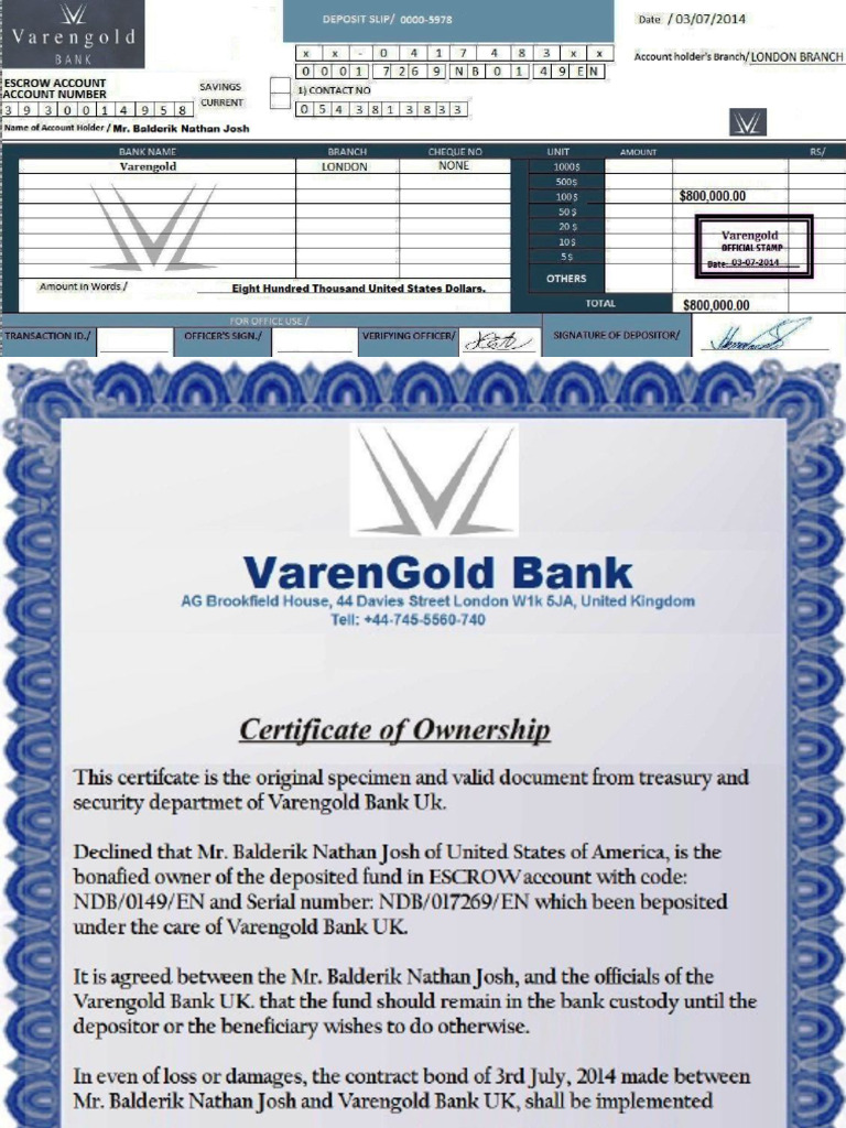 Bank Cert. | PDF