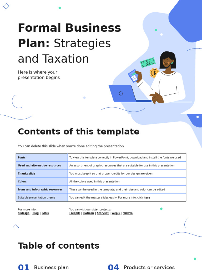 Formal Business Plan - Strategies and Taxation by Slidesgo | PDF ...
