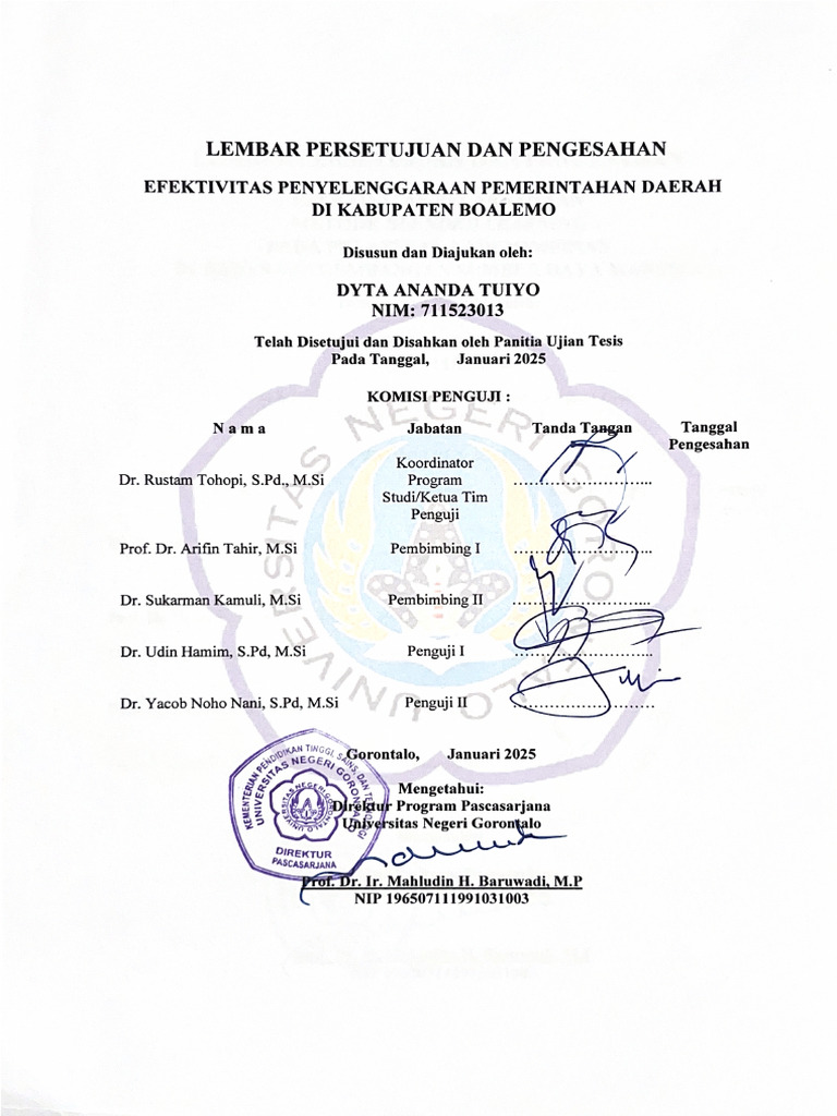 Lembar Persetujuan Dan Pengesahan | PDF