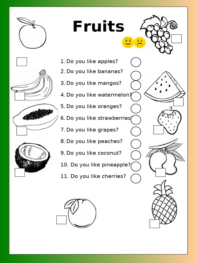 4245 Do You Like Apples Fruits Worksheet | PDF