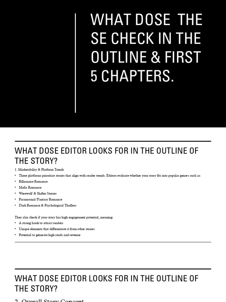What Dose The SE Check in The Outline and First 5 Chapters | PDF ...