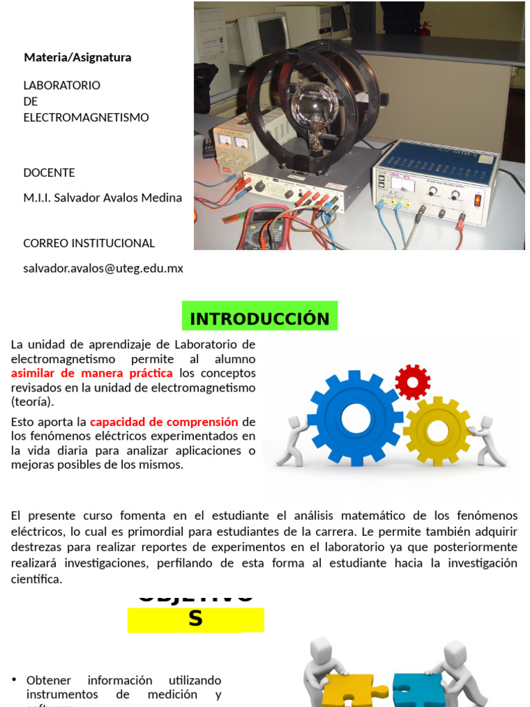Sesión 001 Laboratorio de Electromagnetismo | PDF | Electricidad ...