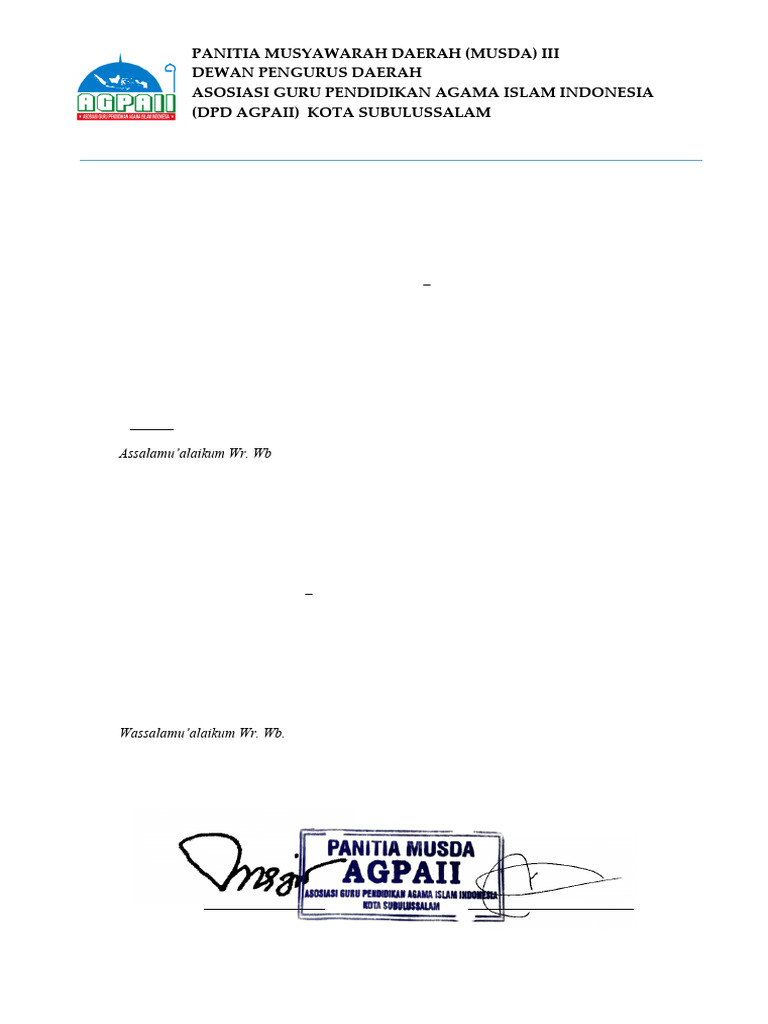 Undangan MUSDA | PDF