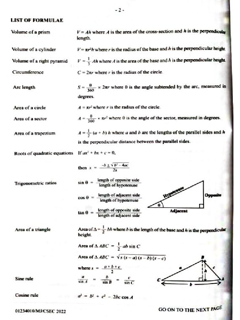 CSEC Mathematics MayJune P1 2022 | PDF