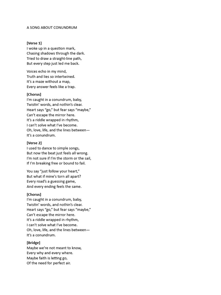 A Song About Conundrum | PDF
