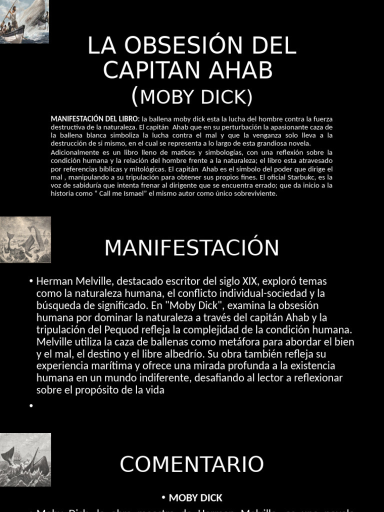 Obsesión del Capitán Ahab en Moby Dick | PDF