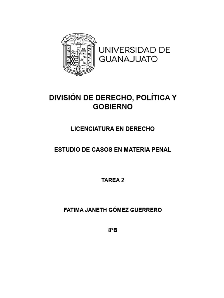 Tarea 2 Dolo directo o eventual | PDF | Intención (Derecho Penal ...