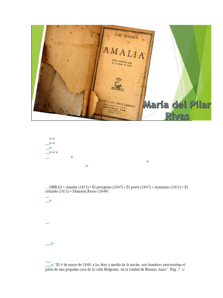 Análisis de "Amalia" de José Mármol | PDF