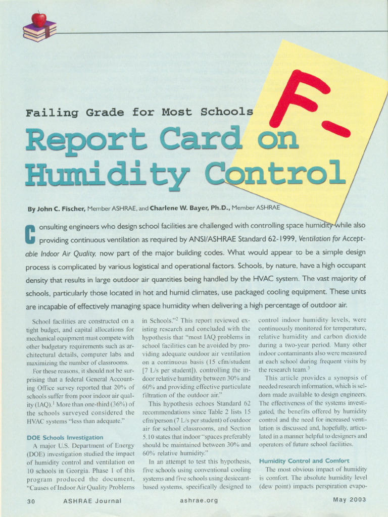 Ashrae-Report Card On Humidity Control | PDF