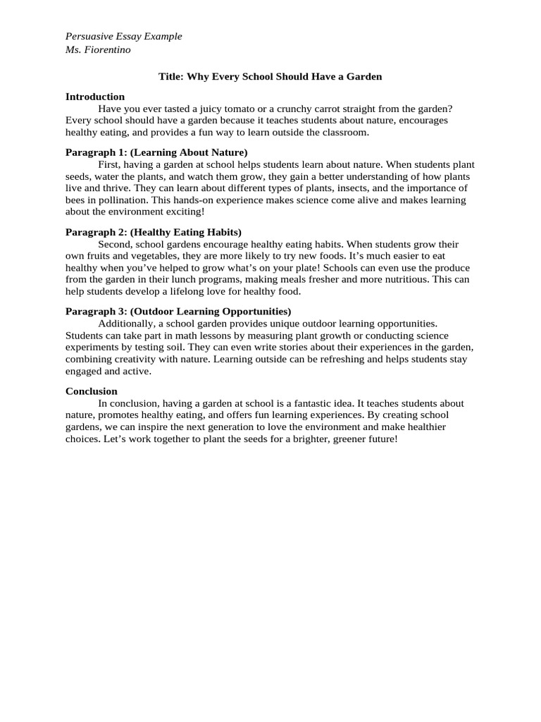 Pursuasive Essay Example | PDF