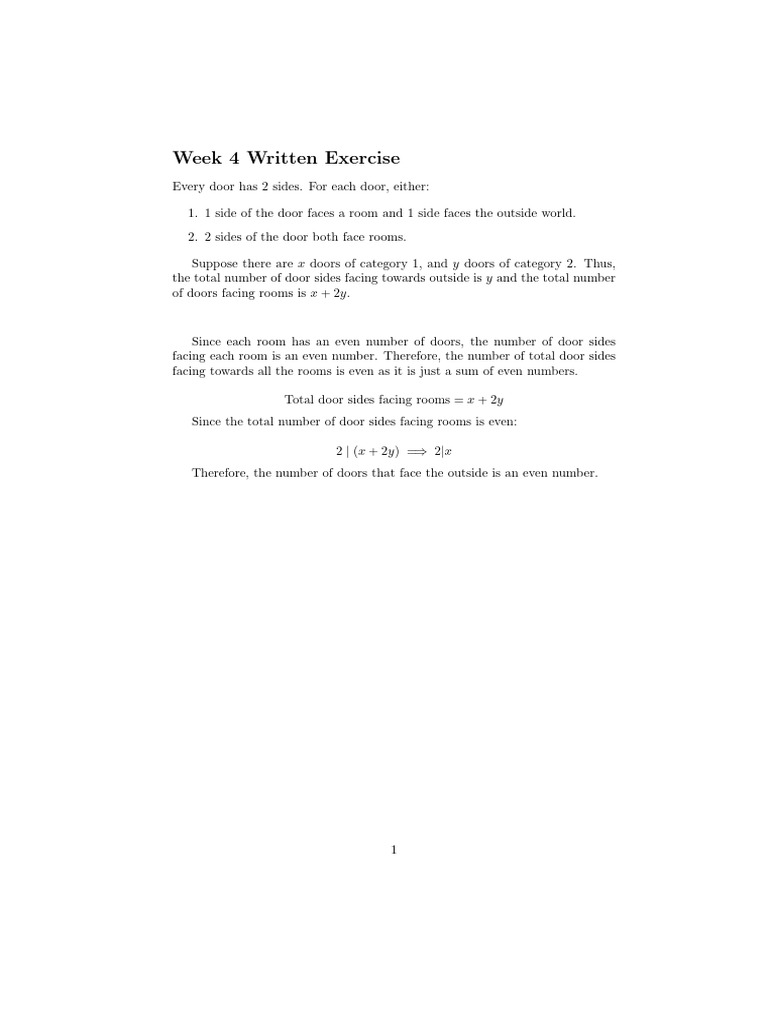 Week 4 Written Exercise | PDF