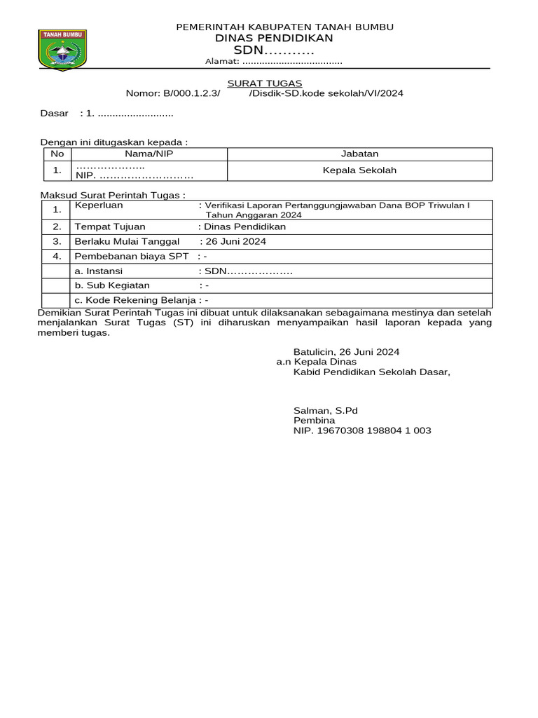 FORMAT SPT BARU 2024 (Sekolah) | PDF