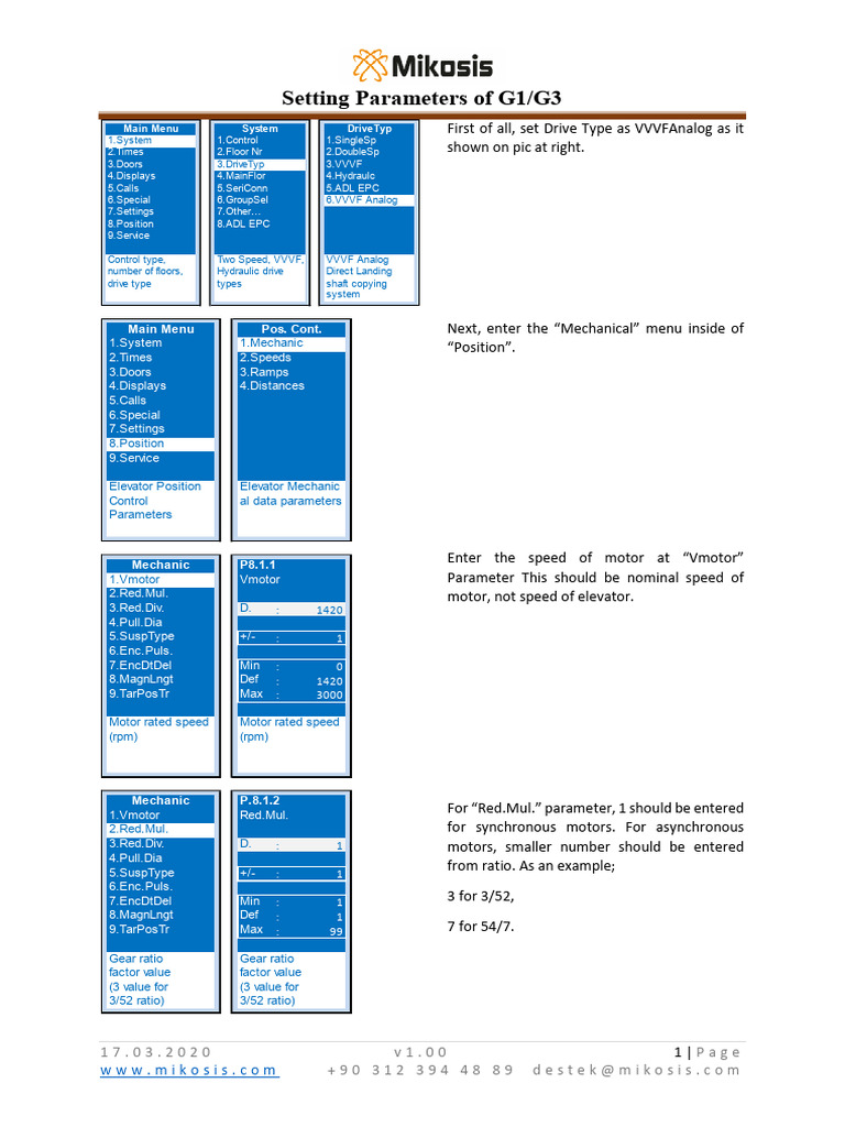 3 - Setting Analog Parameters of G1 - G3 | PDF | Parameter (Computer Programming) | Elevator