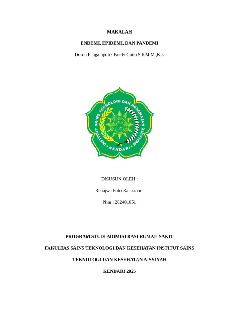 Memahami Endemi, Epidemi, dan Pandemi | PDF