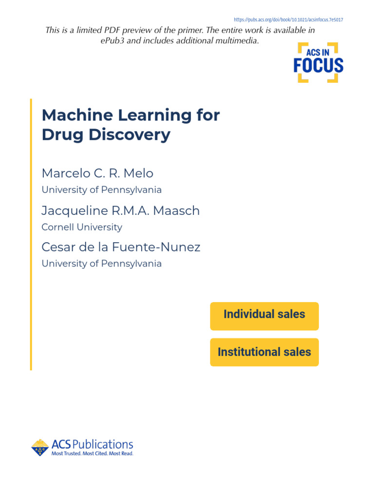 Preview 2022 Machine Learning For Drug Discovery Melo | PDF ...
