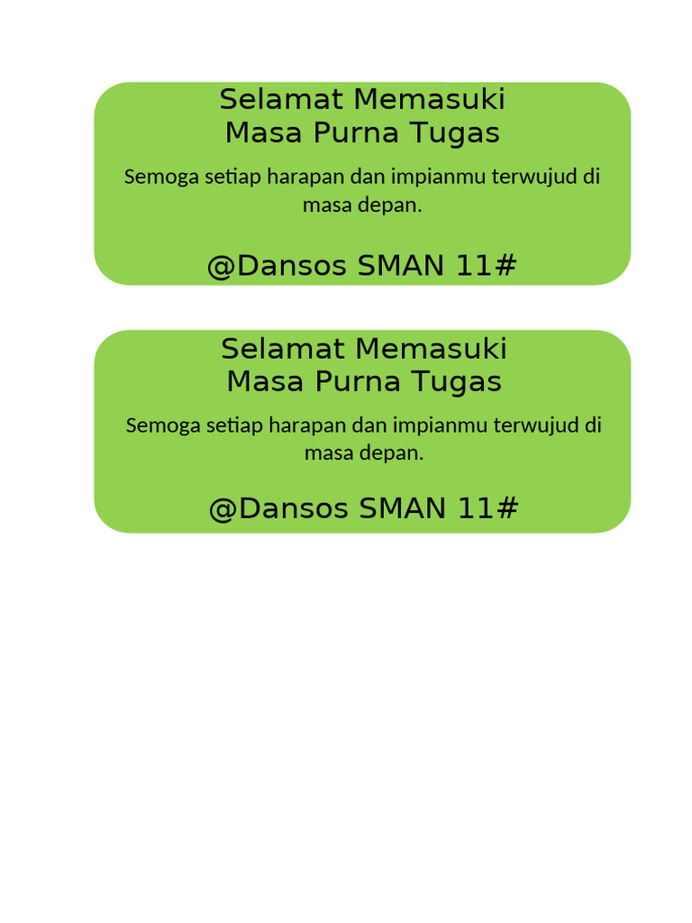 Ucapan Selamat Purna Tugas | PDF