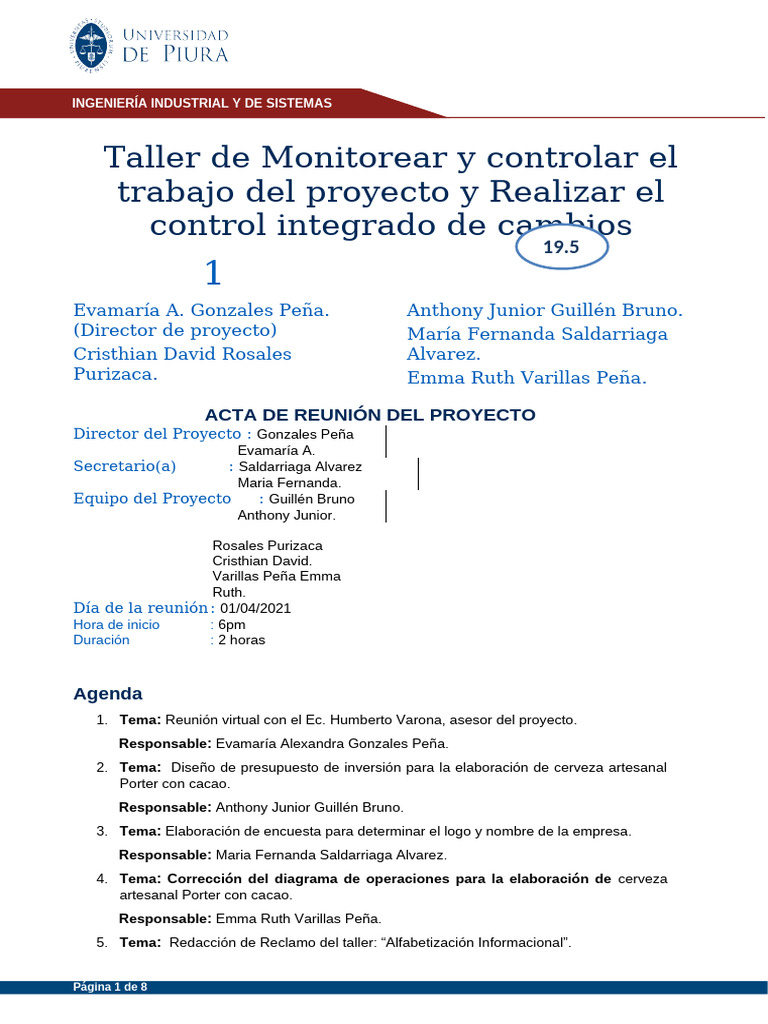 1 PYT, Monitorear y Controlar, Cerveza | PDF | Marketing | Presupuesto