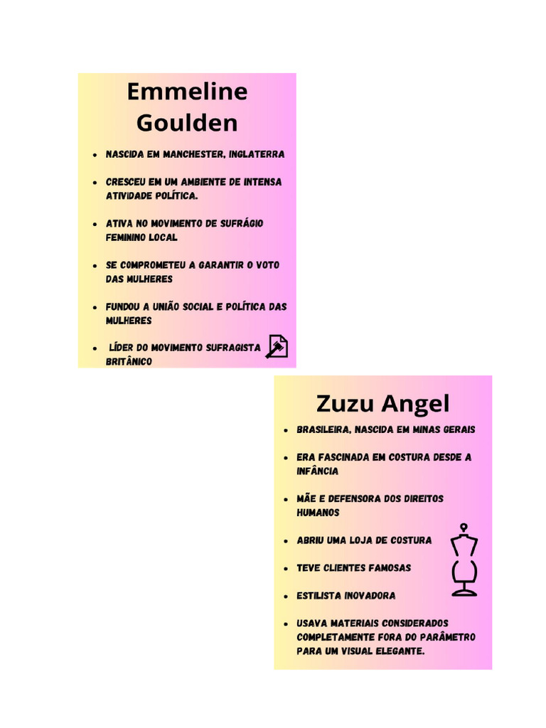 Cards Trab - Mulheres 2 | PDF