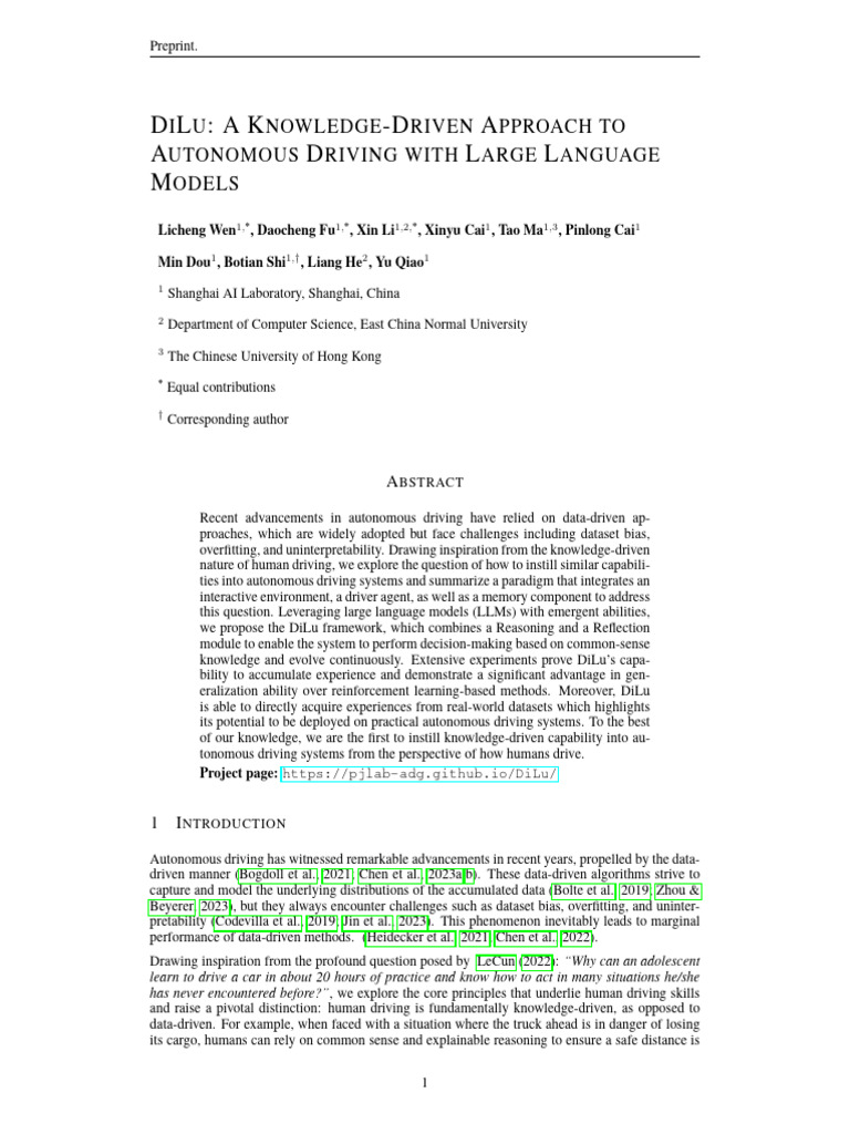 A Knowledge-Driven Approach To Autonomous Driving With Large Language Models | PDF | Memory ...