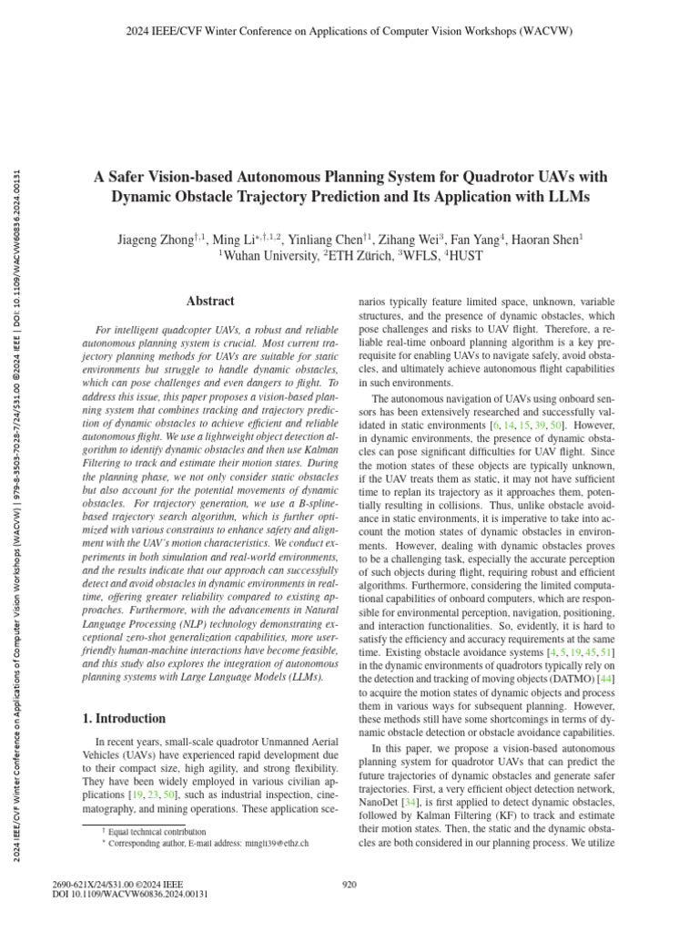 A Safer Vision-Based Autonomous Planning System For Quadrotor UAVs With Dynamic Obstacle ...