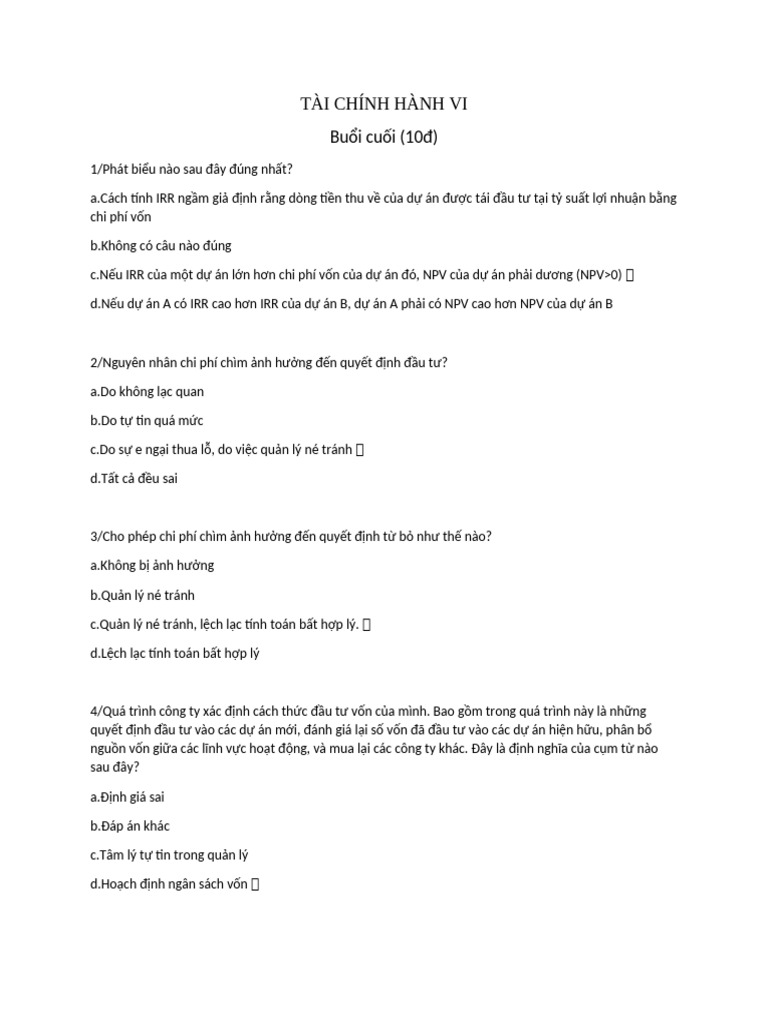 TRẮC NGHIỆM TCHV | PDF