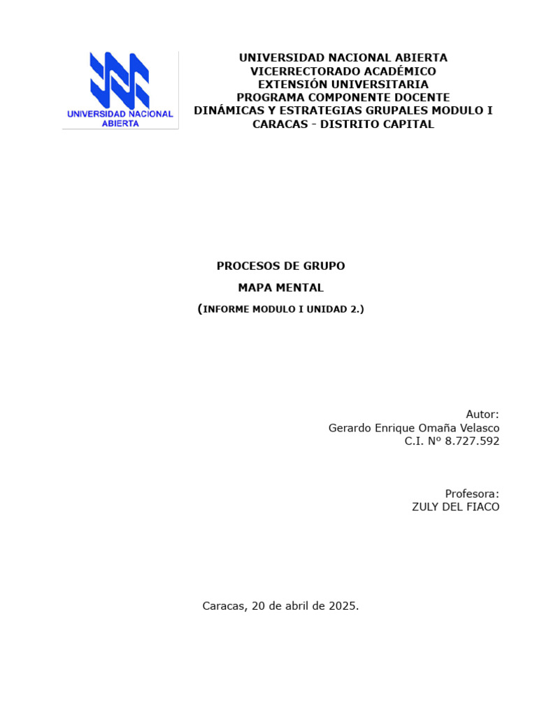Informe Modulo I Unidad 2. Mapas | PDF | Comunicación | Conflicto (proceso)