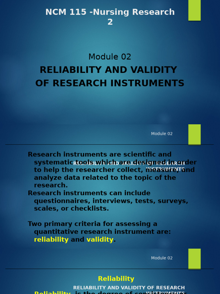 LECTURE-NR2-02-RELIABILITY-AND-VALIDITY-OF-RESEARCH-INSTRUMENTS-SY-2024 ...