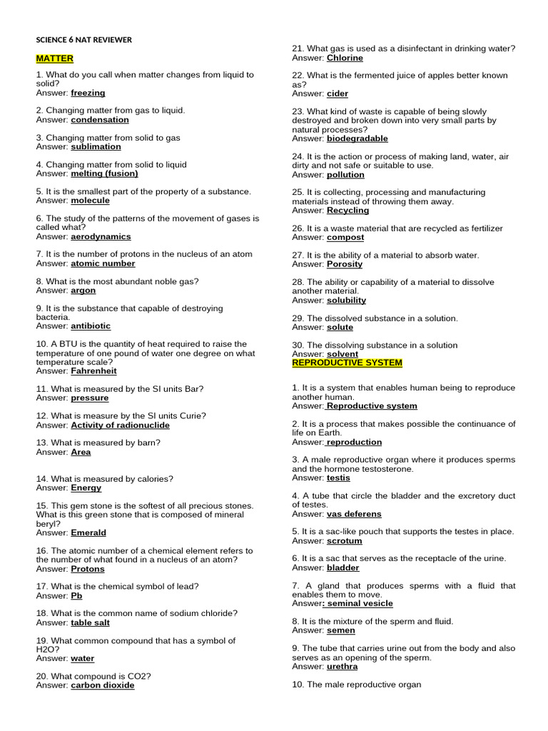 Science Reviewer 2018 | PDF | Lung | Uterus
