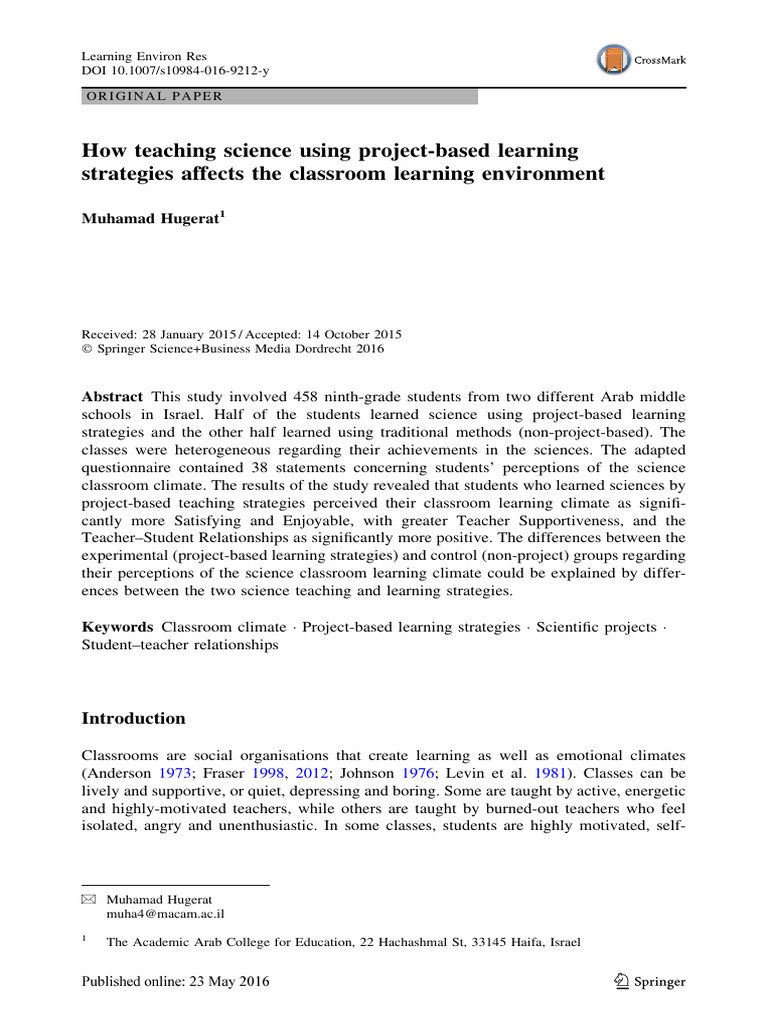 How Teaching Science Using Project Based | PDF | Teachers | Project Based Learning