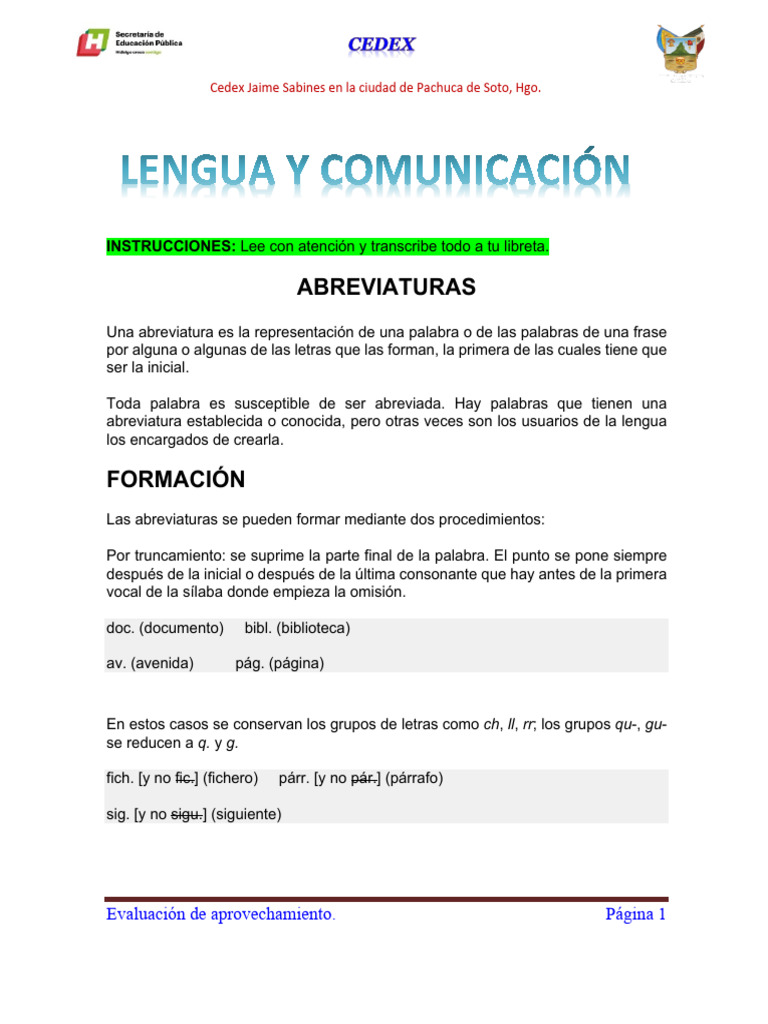 Abreviaturas | PDF | Escritura | Lingüística