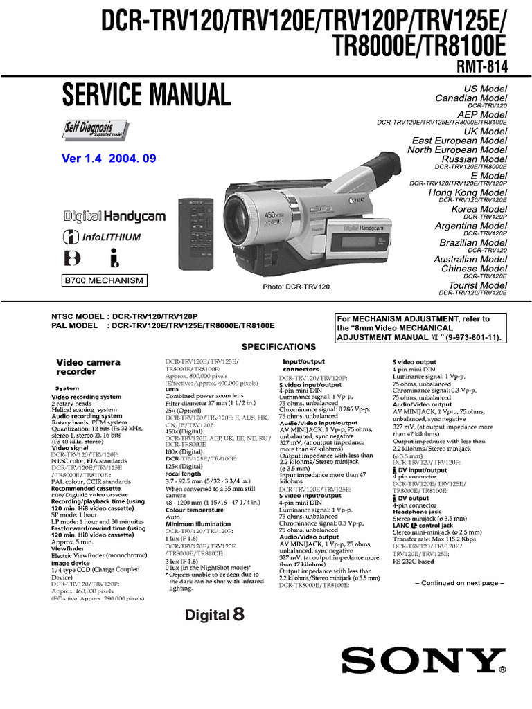 Sony DCR-TRV120E | PDF