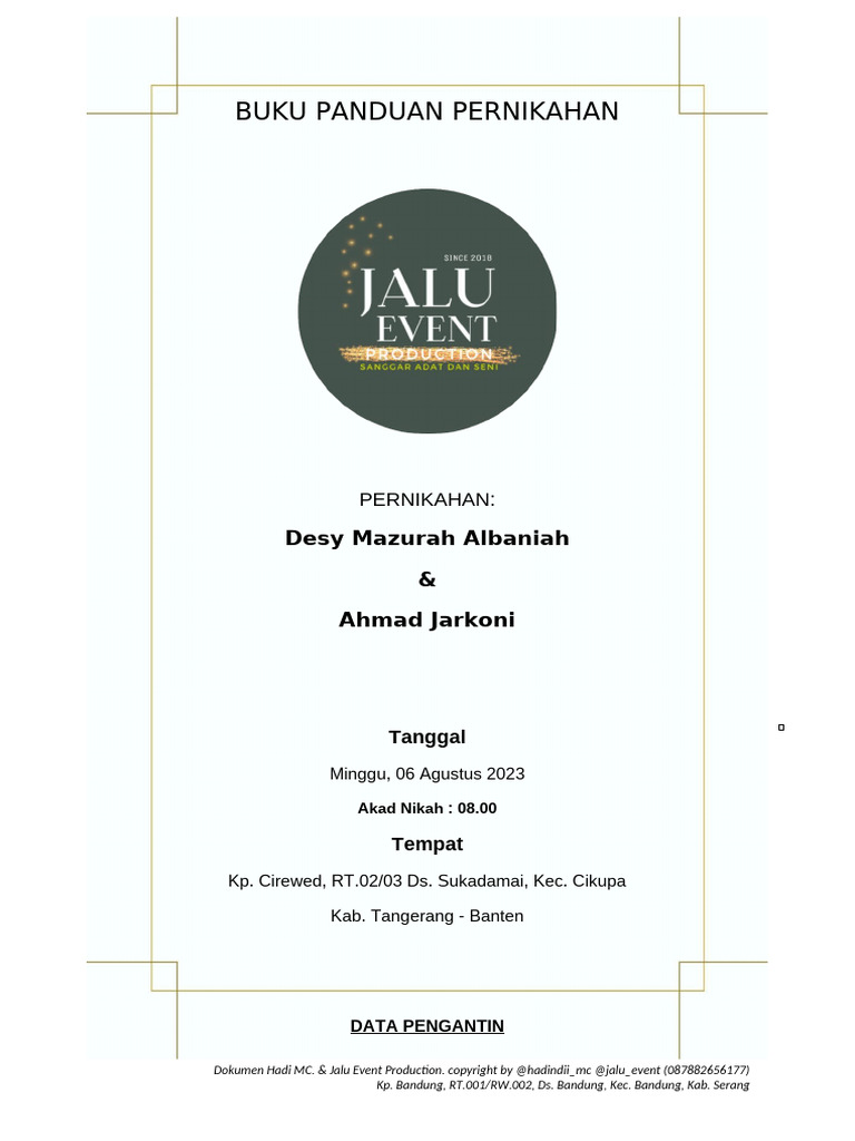 Panduan Pernikahan Desi | PDF