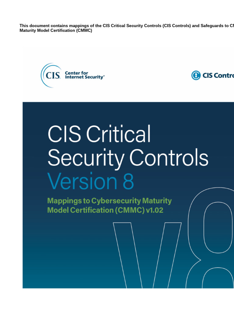 CIS Controls v8 CMMC Mapping 5-24-2021 | PDF | Information Technology