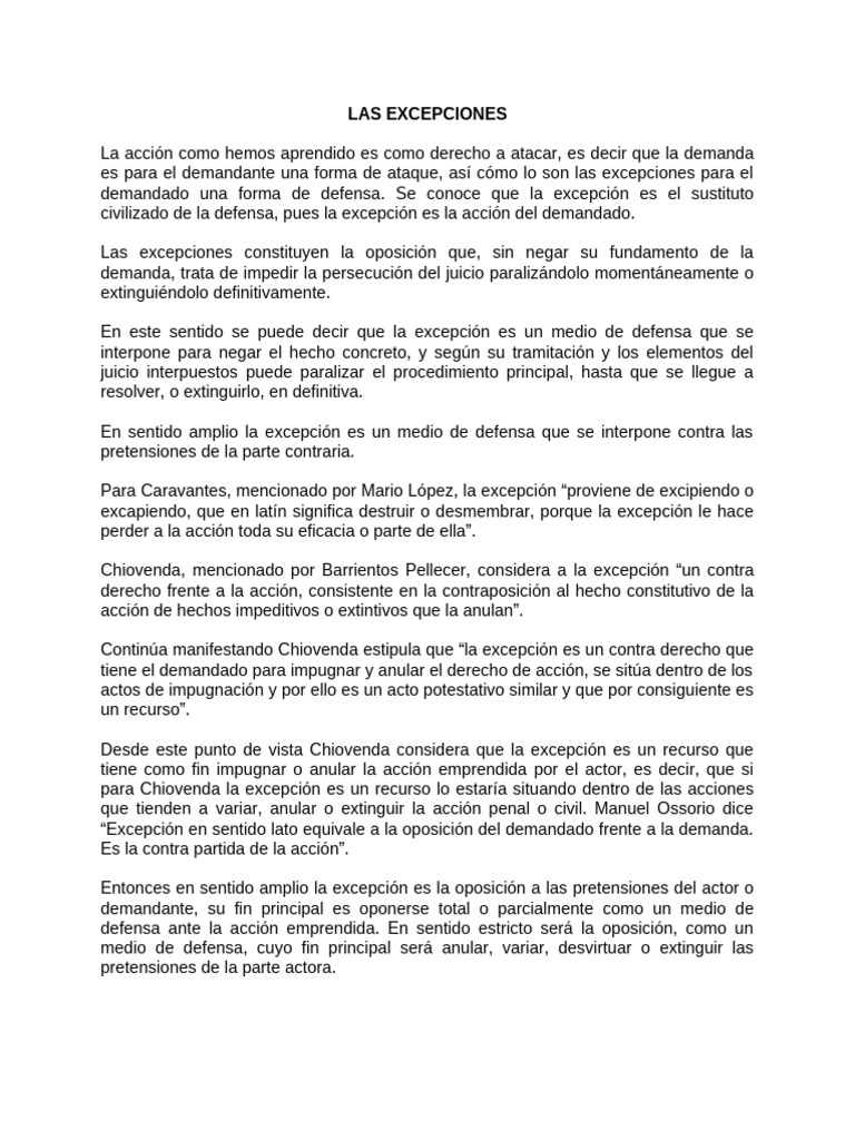 Las Excepciones | PDF | Estatuto de limitaciones | Demanda judicial