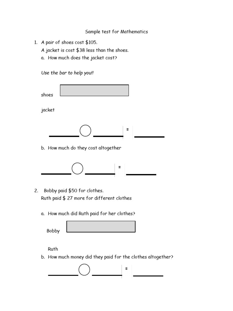 Mathematics Semester Assessment Test For Primary 2 | PDF