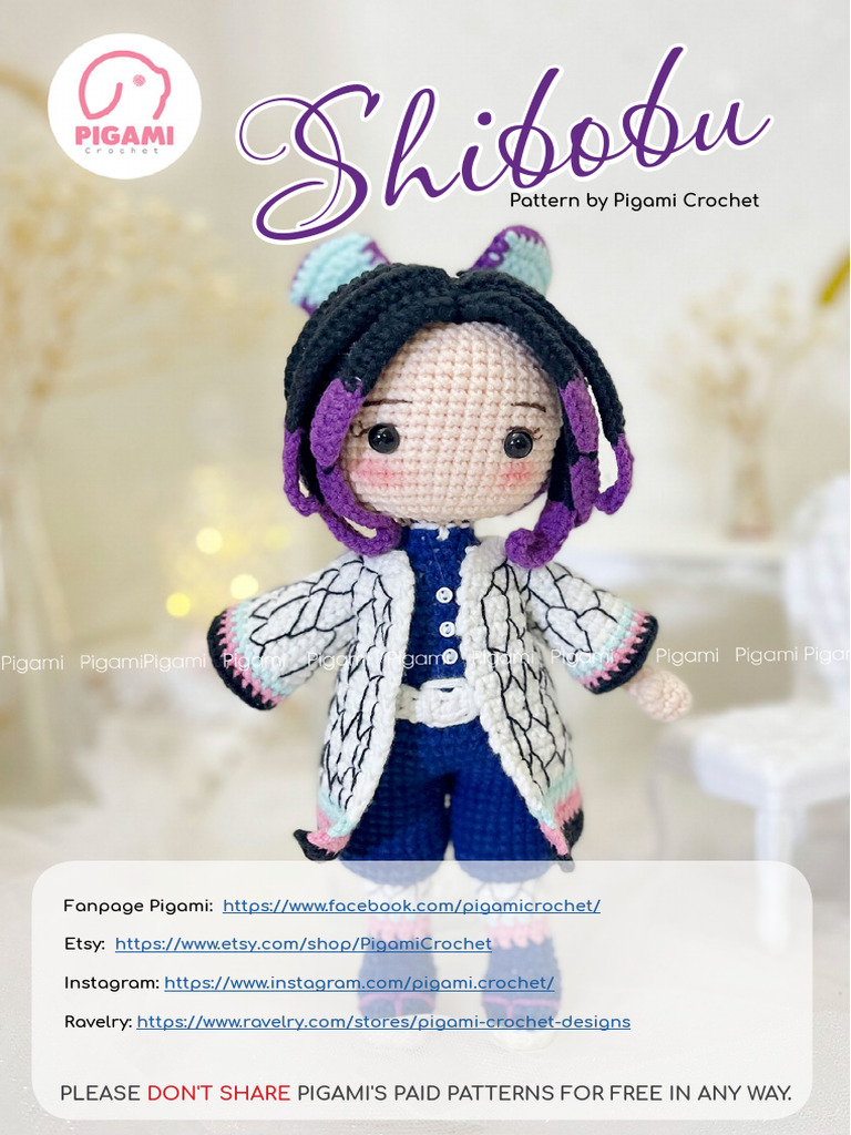 Pigami Crochet Doll Pattern Guide | PDF | Crochet | Figured Fabrics
