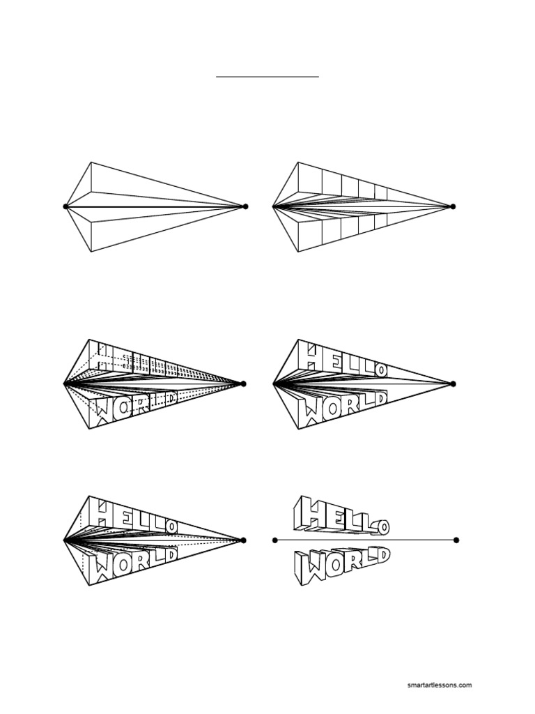 2 Point Perspective Letters | PDF | Perspective (Graphical) | Drawing
