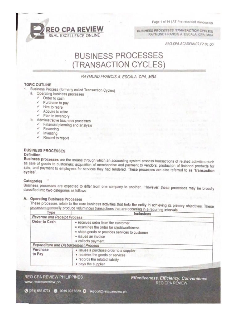 Reo Cpa Review | PDF