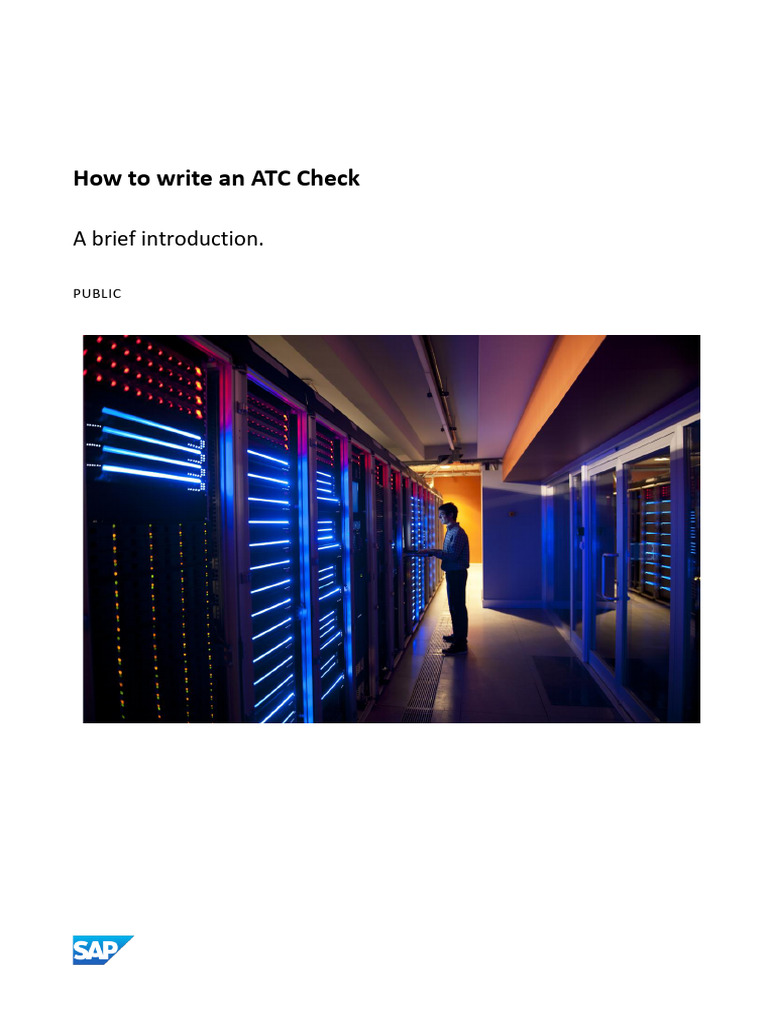 How To Write An ABAP Test Cockpit (ATC) Check | PDF | Class (Computer ...