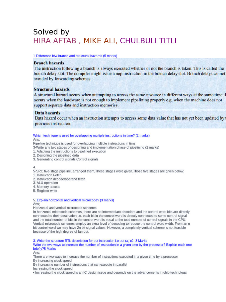 CS501 Midterm Solved Subjective With Reference | PDF | Central Processing Unit | Computer ...