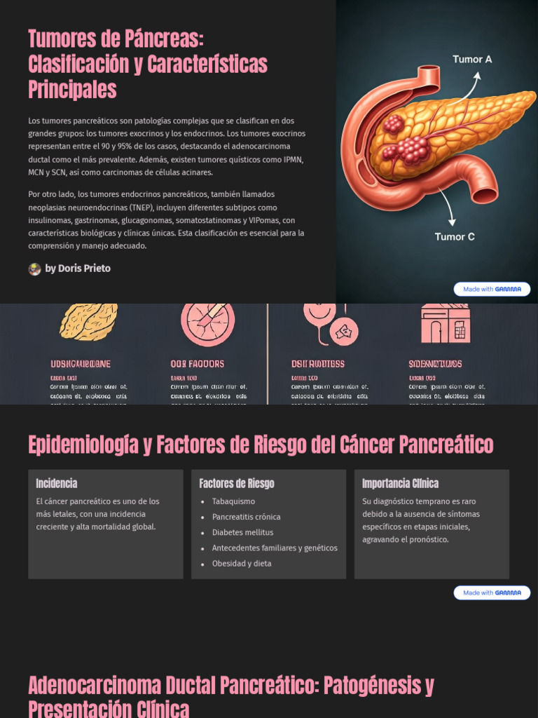 Tumores Pancreáticos: Clasificación y Manejo | PDF | Cáncer de páncreas ...