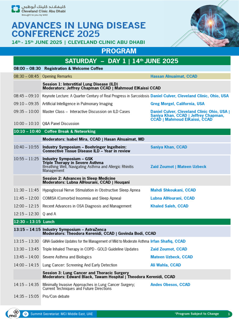 Advances in Lung Disease Conference 2025 | PDF | Respiratory Diseases ...