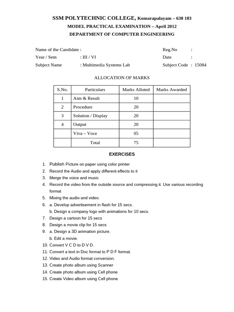 Multimedia Practical | PDF