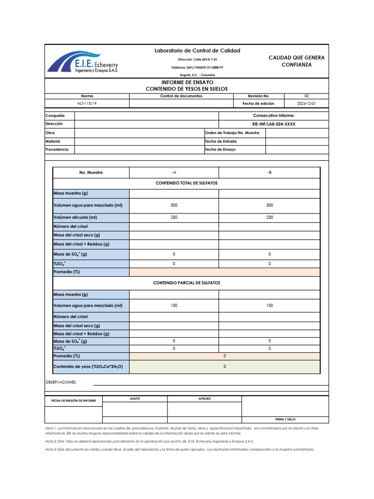 Contenido de Yesos | PDF
