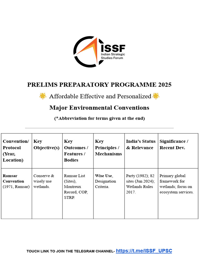 Major Environmental Conventions | PDF | United Nations Framework ...