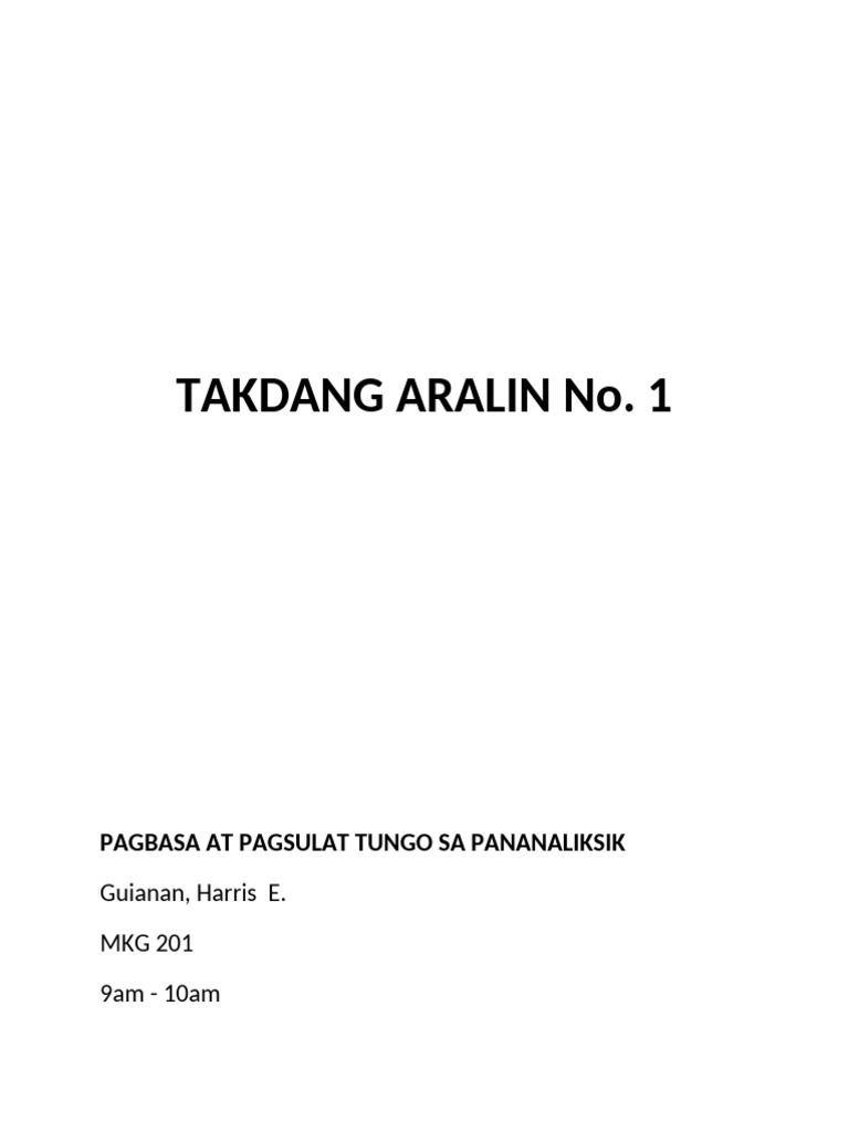 Takdang Aralin | PDF